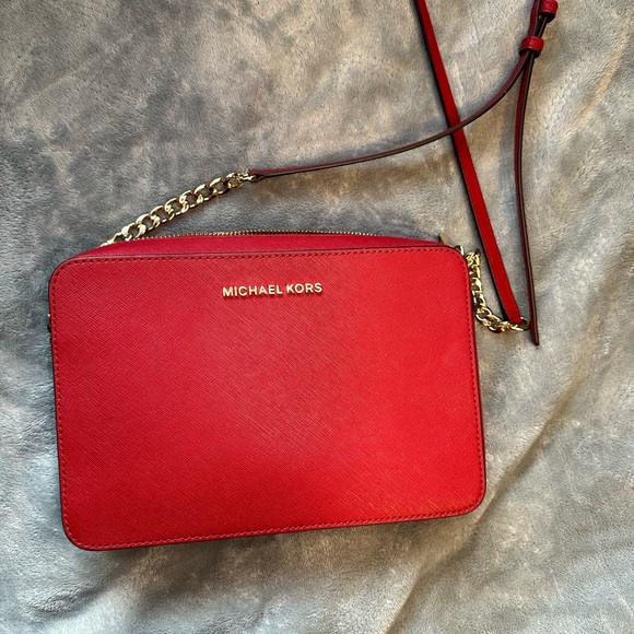 Michael Kors | Bags | Michael Kors Red Crossbody | Poshmark